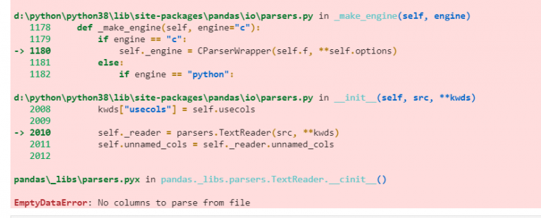 Python错误集锦:pandas从csv文件读取数据:emptydataerror No Columns To Parse From File 桔子code